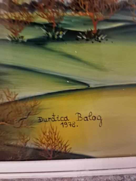 Đurđica Balog, odlično ogromno ulje na staklu iz 1978.god.