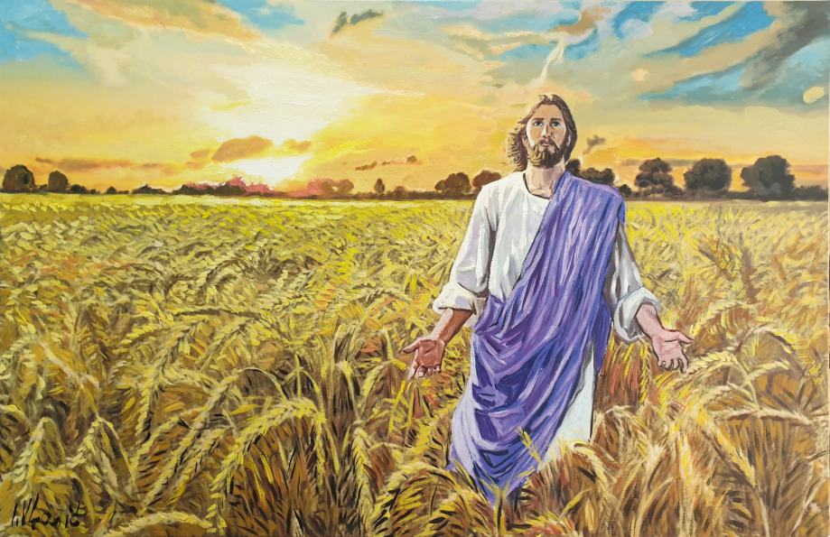 Ivan Vlašić Isus u žitu ulje na platnu 60x90cm;