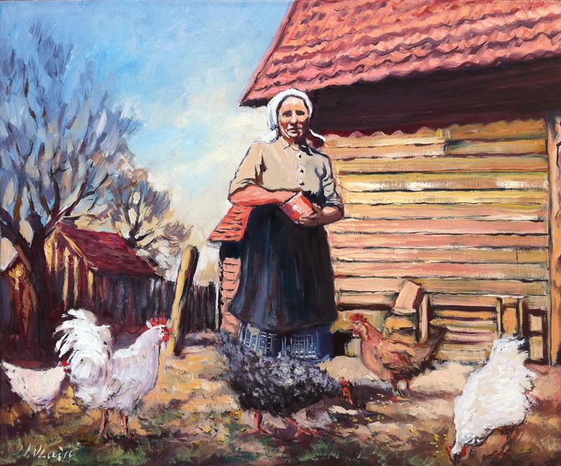 Ivan Vlašić Moja majka 50x60cm ulje/platnu