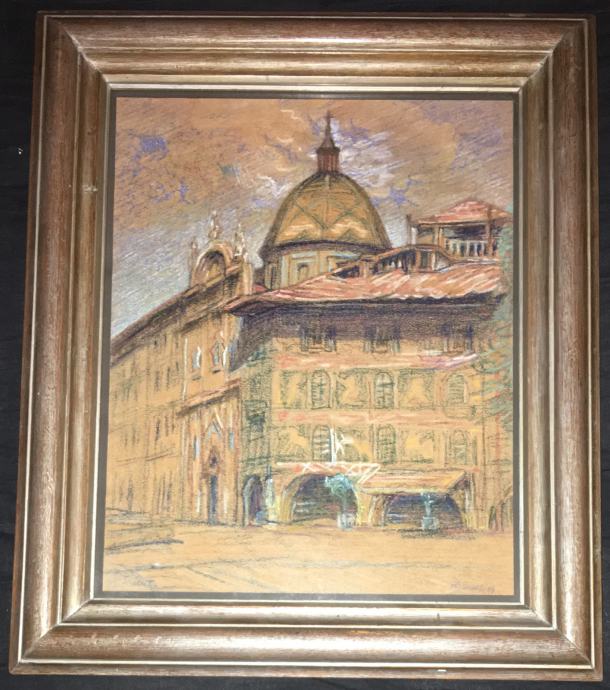 JOSEF MANDL - Pastel iz 1916. - 50x43cm