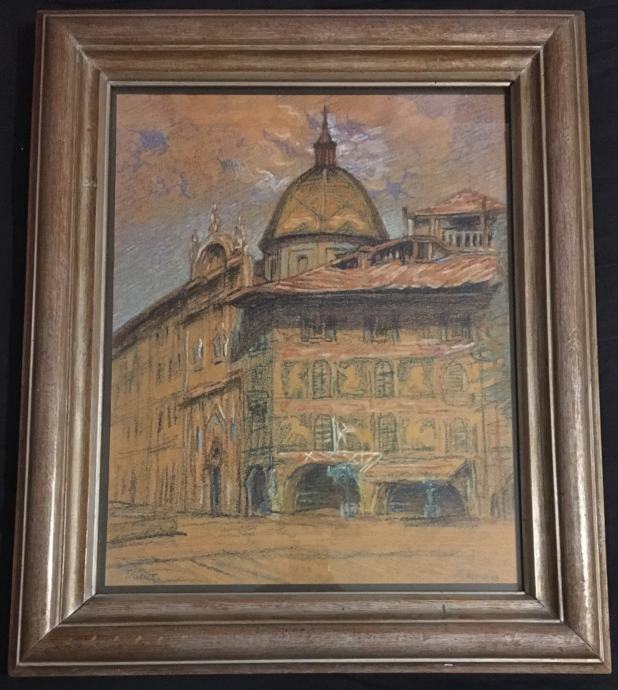 JOSEF MANDL - Pastel iz 1916. - 50x43cm