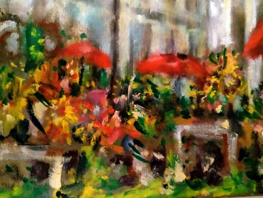 KARINA SLADOVIĆ CVJETNI TRG U ZAGREBU -ULJE