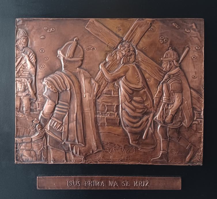 Križni put - postaje - reljef na bakru