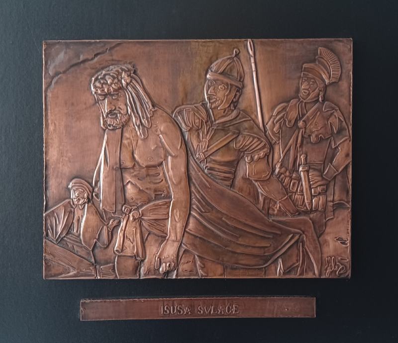 Križni put - postaje - reljef na bakru