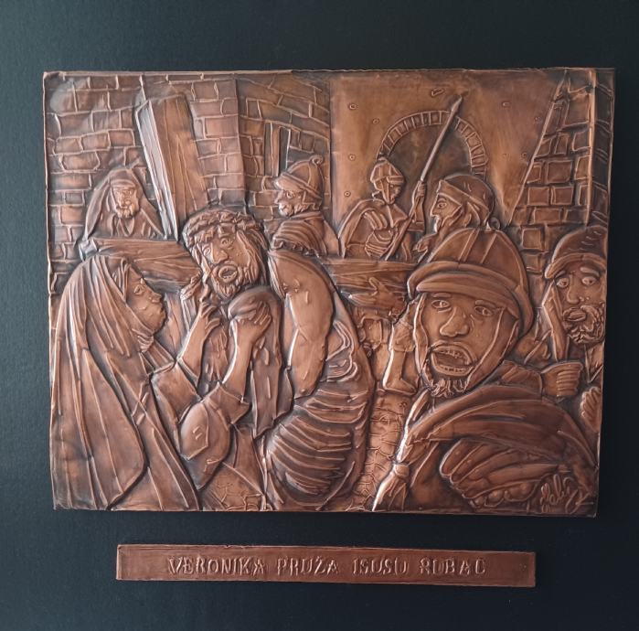 Križni put - postaje - reljef na bakru