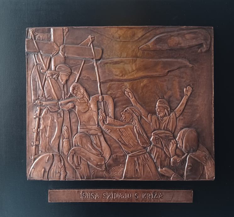 Križni put - postaje - reljef na bakru