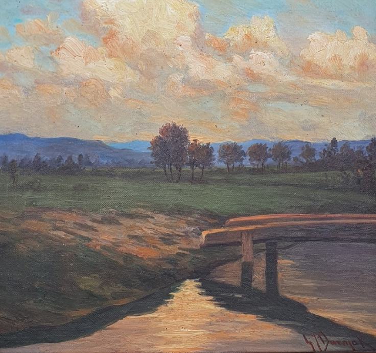 Ljubomir Duvnjak - Krajolik Ulje na platnu 37x32cm