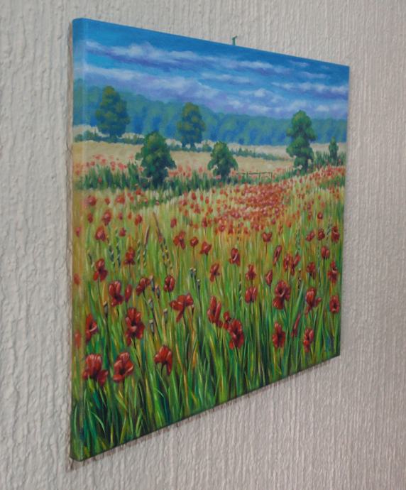 Slika Makovi, Polje Makova, Slika Ulje na Platnu