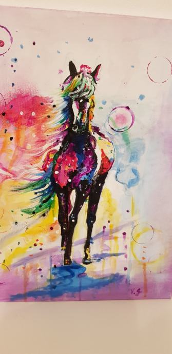 manja slika konja-akrilne boje