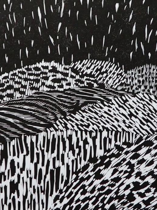 Pejzaž, grafika (linorez), 50x25 cm