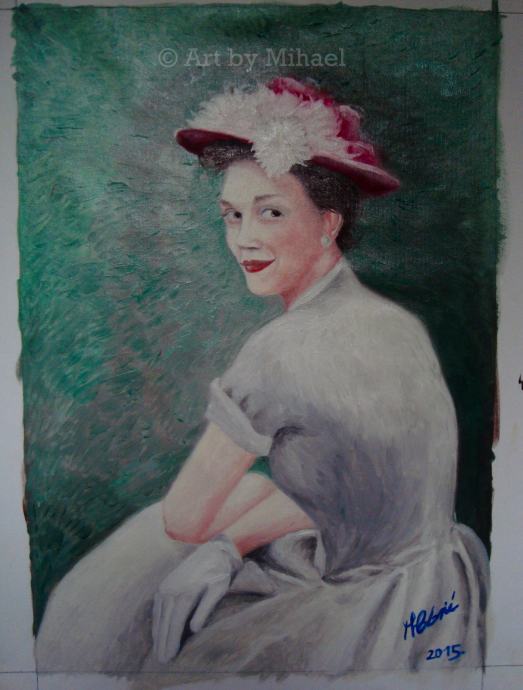 PORTRET ŽENE, ULJE NA PLATNU, 60 x 40 cm