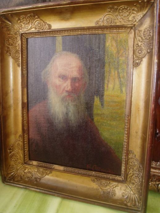 POZNATI RUSKI SLIKAR STARAC ULJE NA PLATNU KAŠIRANO 31,5 x 37 cm A.S