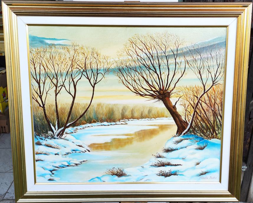 Slavko Dukić Zima ulje na platnu 60x70cm 2013.g.
