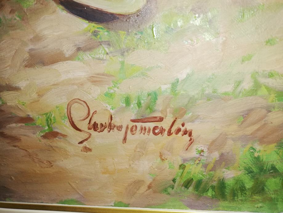 Slavko Tomerlin: Suparnici, ulje na platnu, platno :158 x 112 cm