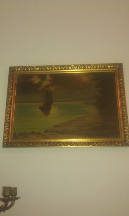 NIJE PRODANO Slika broda - akademski slikar Tušl 1940