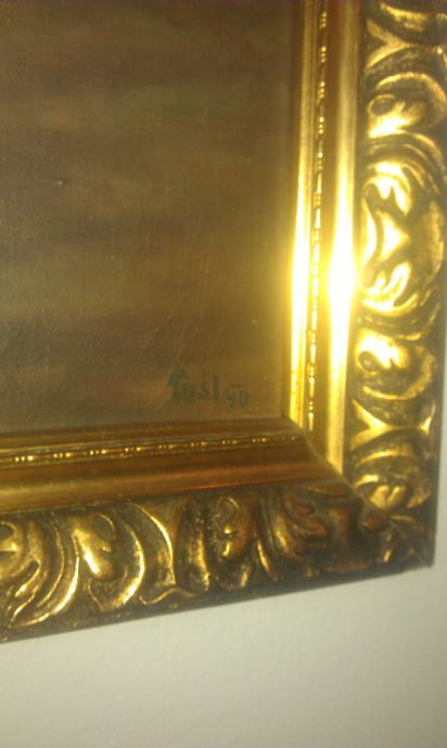 NIJE PRODANO Slika broda - akademski slikar Tušl 1940