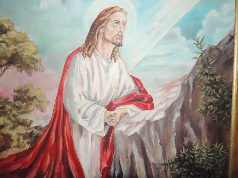 Slika Isusa 50x40 cm ulje na platnu uokvirena autor -Flegar