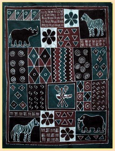 SLIKE, PLATNA BATIK AFRIKA ZIMBABWE, unikatno 150x200cm
