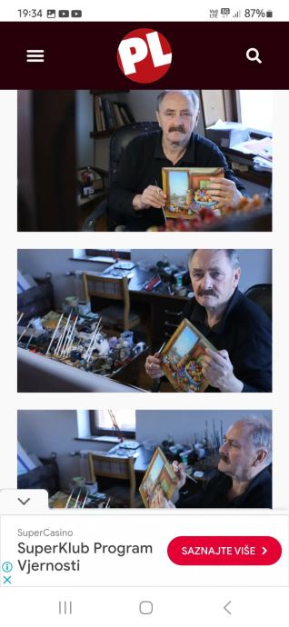 Stjepan Ivanec slika ulje na staklu 25×18