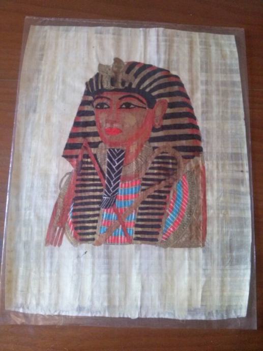 10br. TUTANKAMON Egipatska slika papirus sa certifikatom