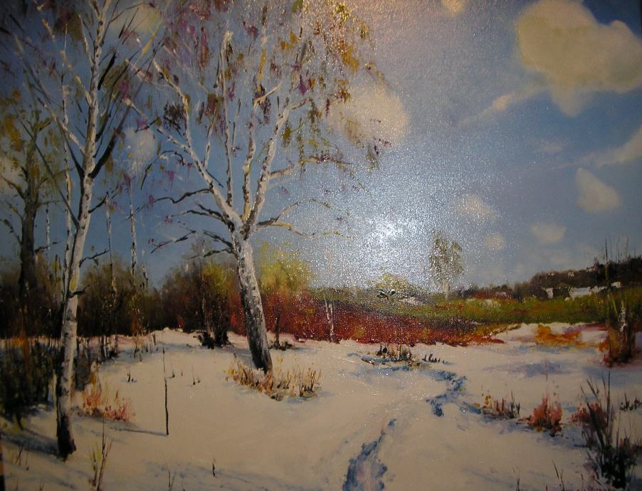 Umjetnička slika Breze u snijegu