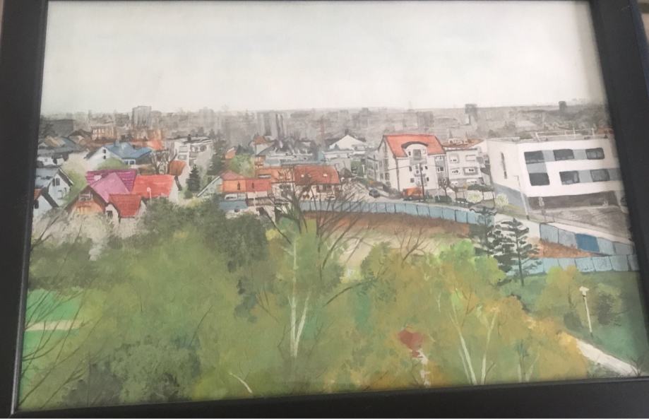 Umjetnička slika kvarta u Zagrebu