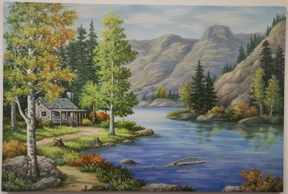 Umjetnička slika - Motiv sa rijekom