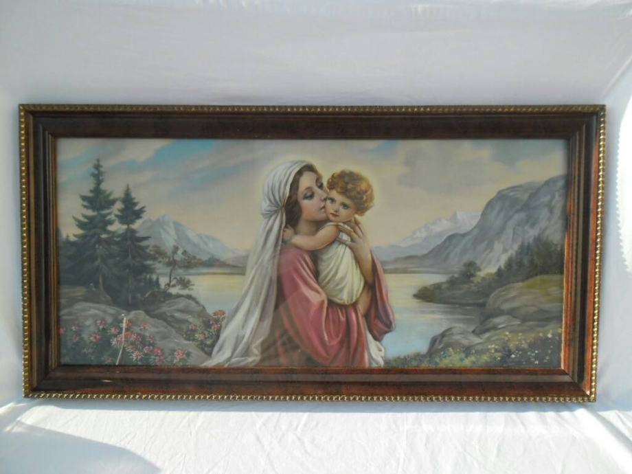 VELIKA STARA SAKRALNA SLIKA, MADONNA I ISUS