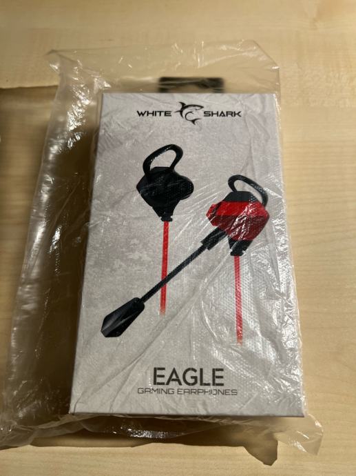 EAGLE gaming earphones, WHITE SHARK