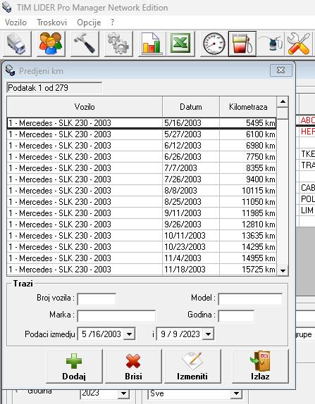 Aplikacija/softver za Vozni Park - Tim Lider