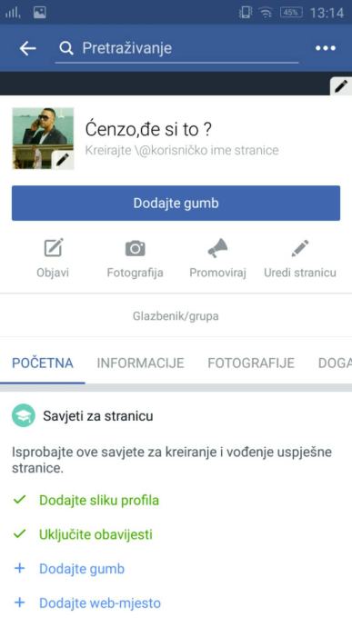 Prodaja stranica na Facebook-u