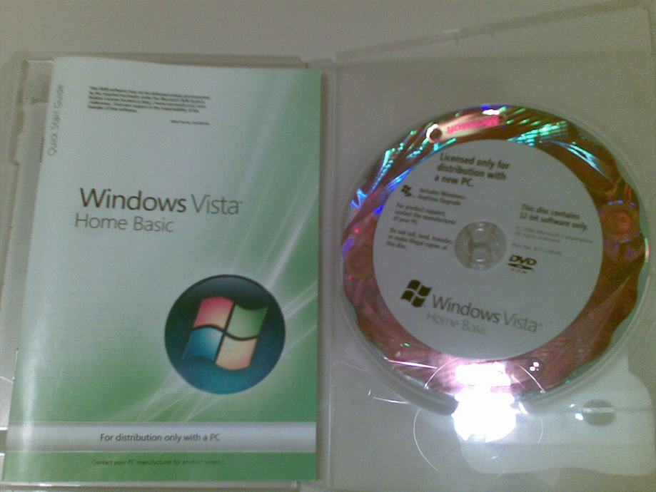 Windows VISTA instalacijski CD i product key