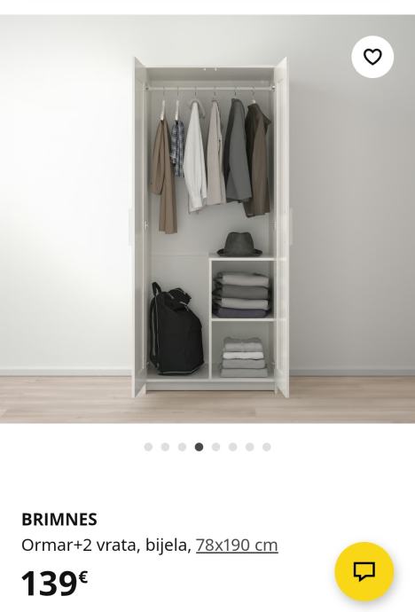 Ormar Brimnes IKEA- crni 2kom