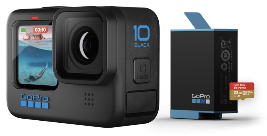 GoPro Hero 10 Black, original pakiranje, memory card, 2 baterije