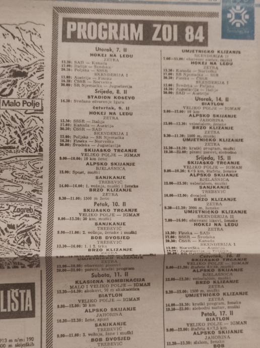 Olimpijske igre Sarajevo ( plakati iz novina)