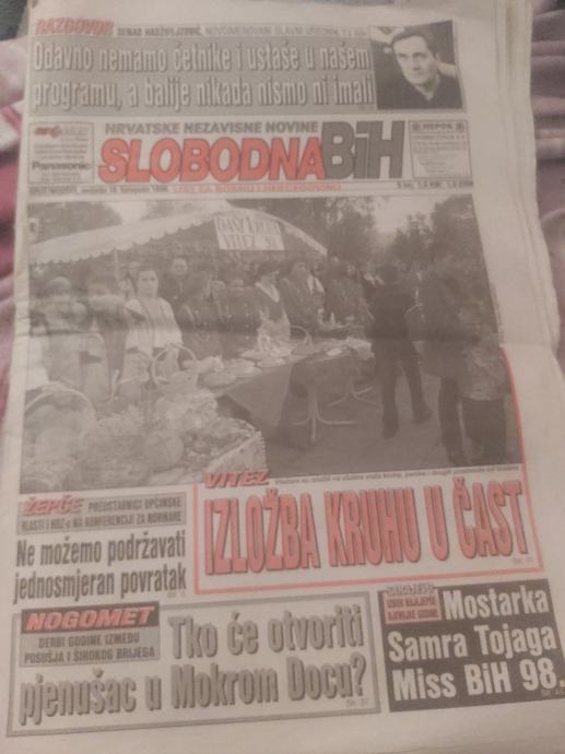 SLOBODNABIH NOVINE 1998 GODINA STORY FK PORTO-NK CROATIA