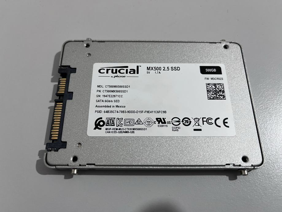 CRUCIAL MX500 - 2,5-Inch Solid State Drive + Original kutija