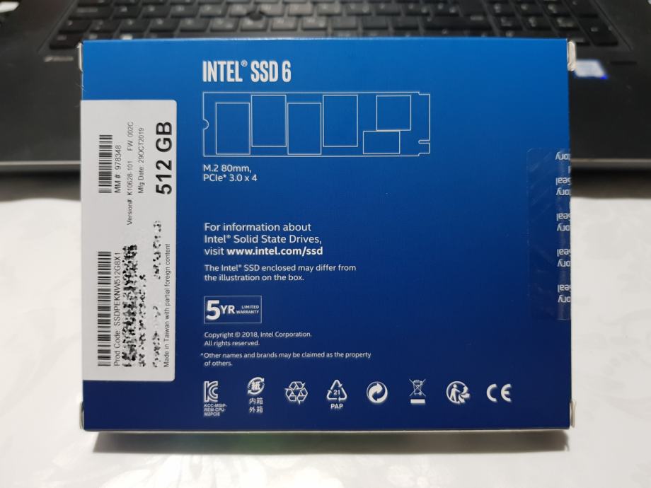 Intel SSD 660p 512GB m.2 NVME SSD
