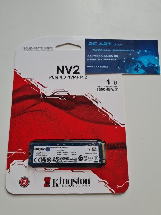 Kingston N2V PCIe 4.0 NVMe M.2 SSD 1TB - Novo / Račun / R1