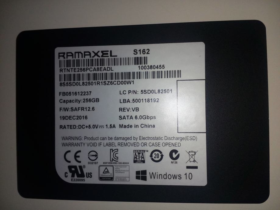 Lenovo 5SD0L82501 Ramaxel S162 RTNTE256PCA8EADL 2.5 256G SSD