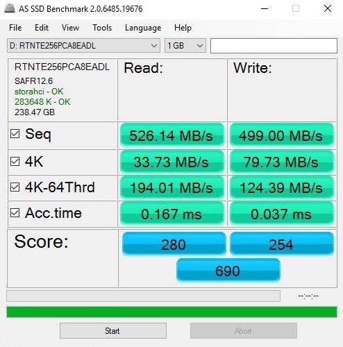 Lenovo 5SD0L82501 Ramaxel S162 RTNTE256PCA8EADL 2.5 256G SSD