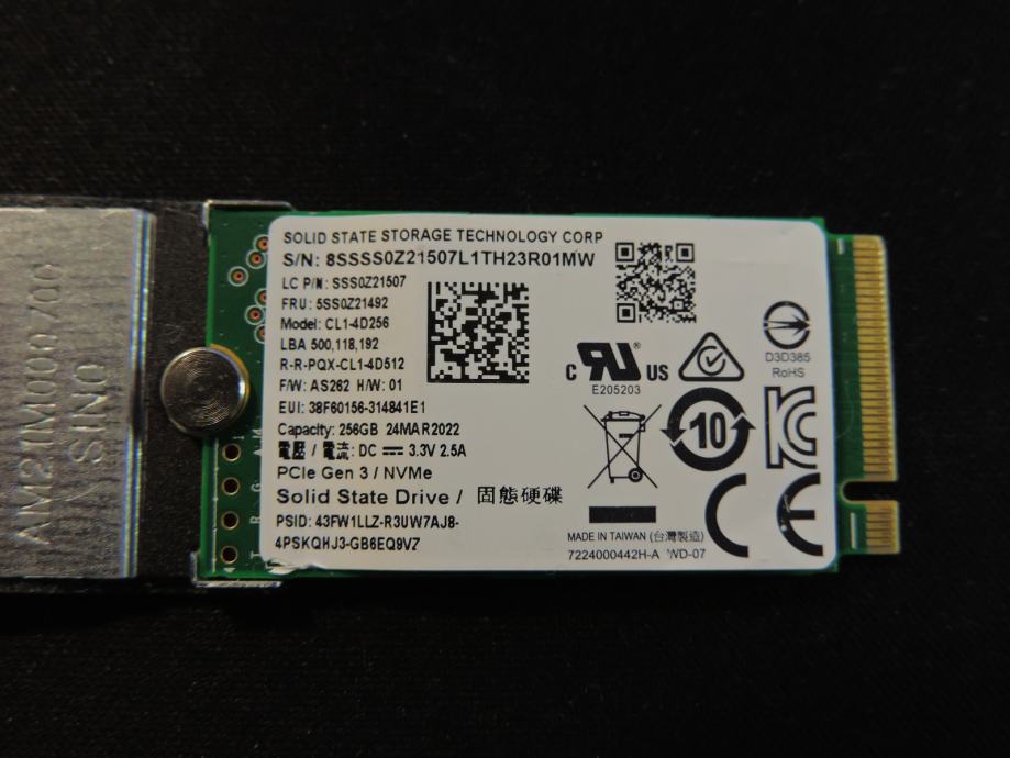 SSD 256GB Lenovo / Dell / HP SSSTC CL1-4D M.2 2242/2280 NVMe PCIe G3