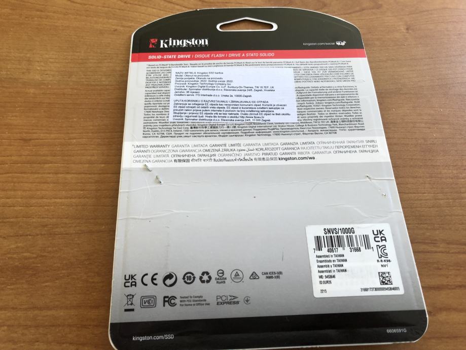 SSD disk 1 TB, KINGSTON NV1, M.2 PCIe 3.0 x4 NVMe