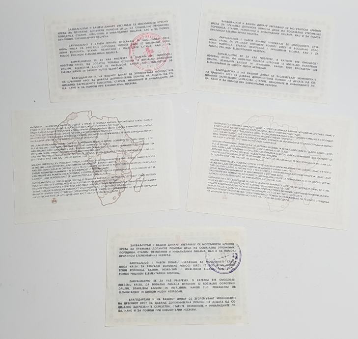 BON 5x, CRVENI KRIŽ JUGOSLAVIJA, SOLIDARNOST NA DJELU, POMOĆ GLADNIMA