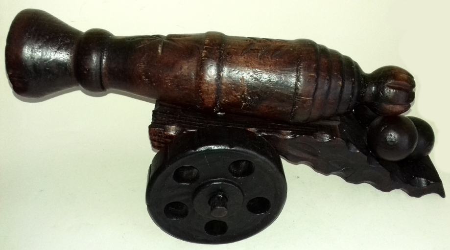 Dva ukrasna ručno izrađena drvena topa - 1960-70-e, Francuska