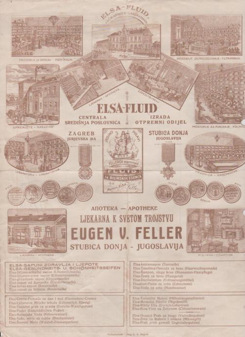 Elsa fluid Eugen V. Feller Donja Stubica račun iz 1940