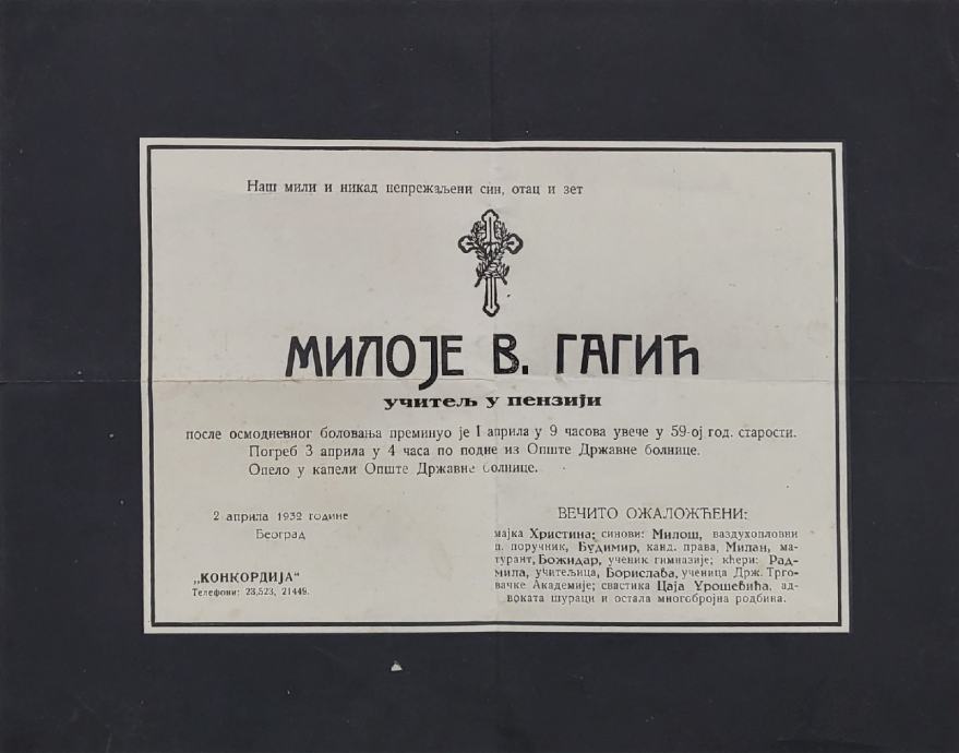 Istorijska dokumenta UMRLICA čitulja kao pismo sa poštanskim markicama