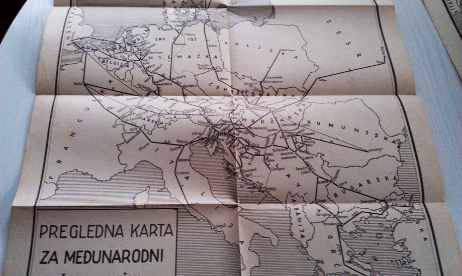 KARTE ŽELJEZNICE EVROPE I FNR JUGOSLAVIJE - 5 KOMADA
