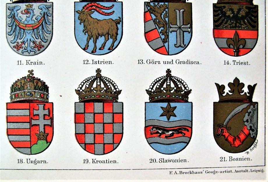 LITOGRAFIJA - HERALDIKA Austro Ugarska GRBOVI Hrvatska Dalmacija