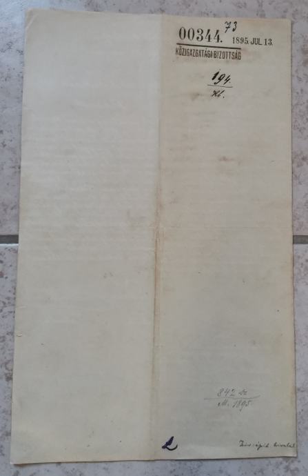 ORIGINAL DOKUMENT IZ 1895. GODINE